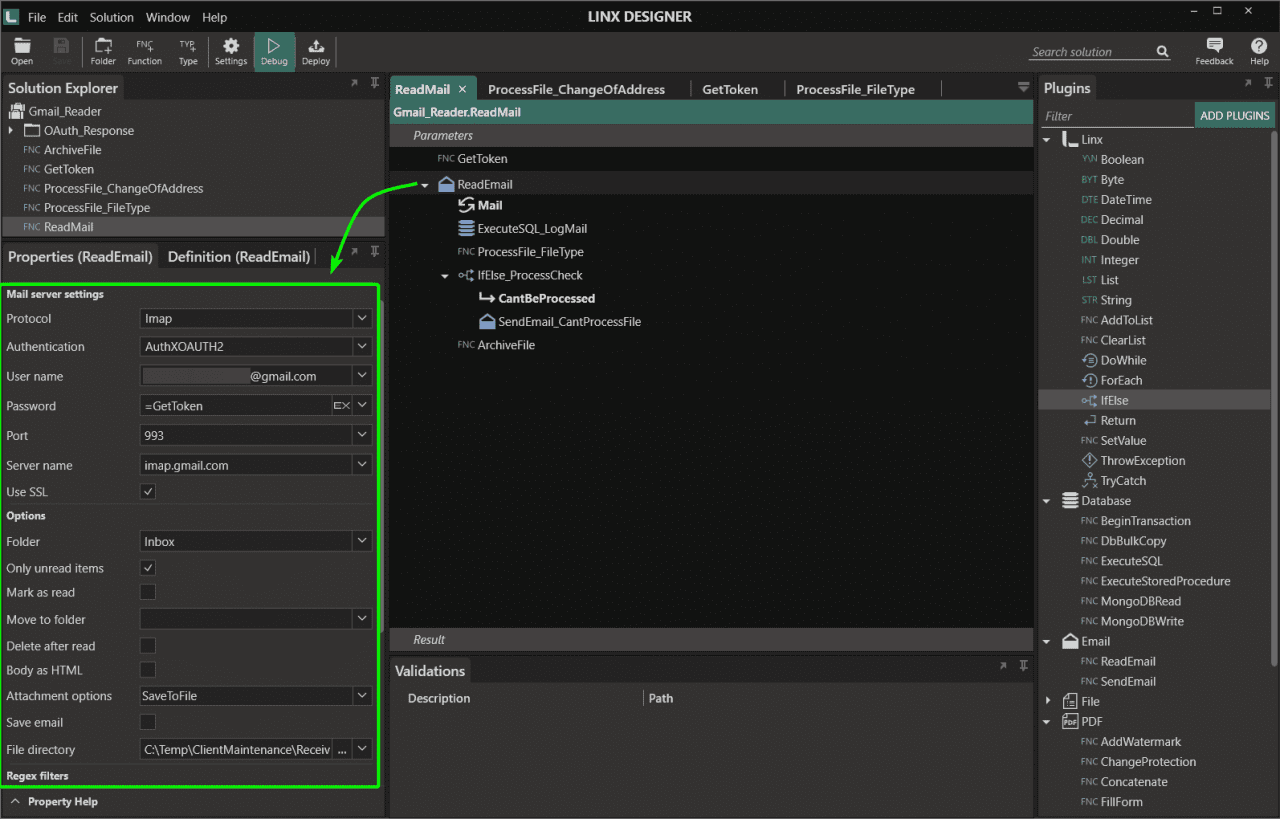 Streamlining email: Read and process emails with backend automation - Linx