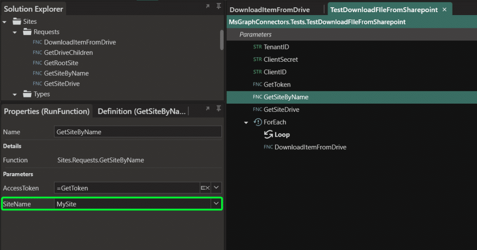 Download a file from SharePoint with the API - Linx
